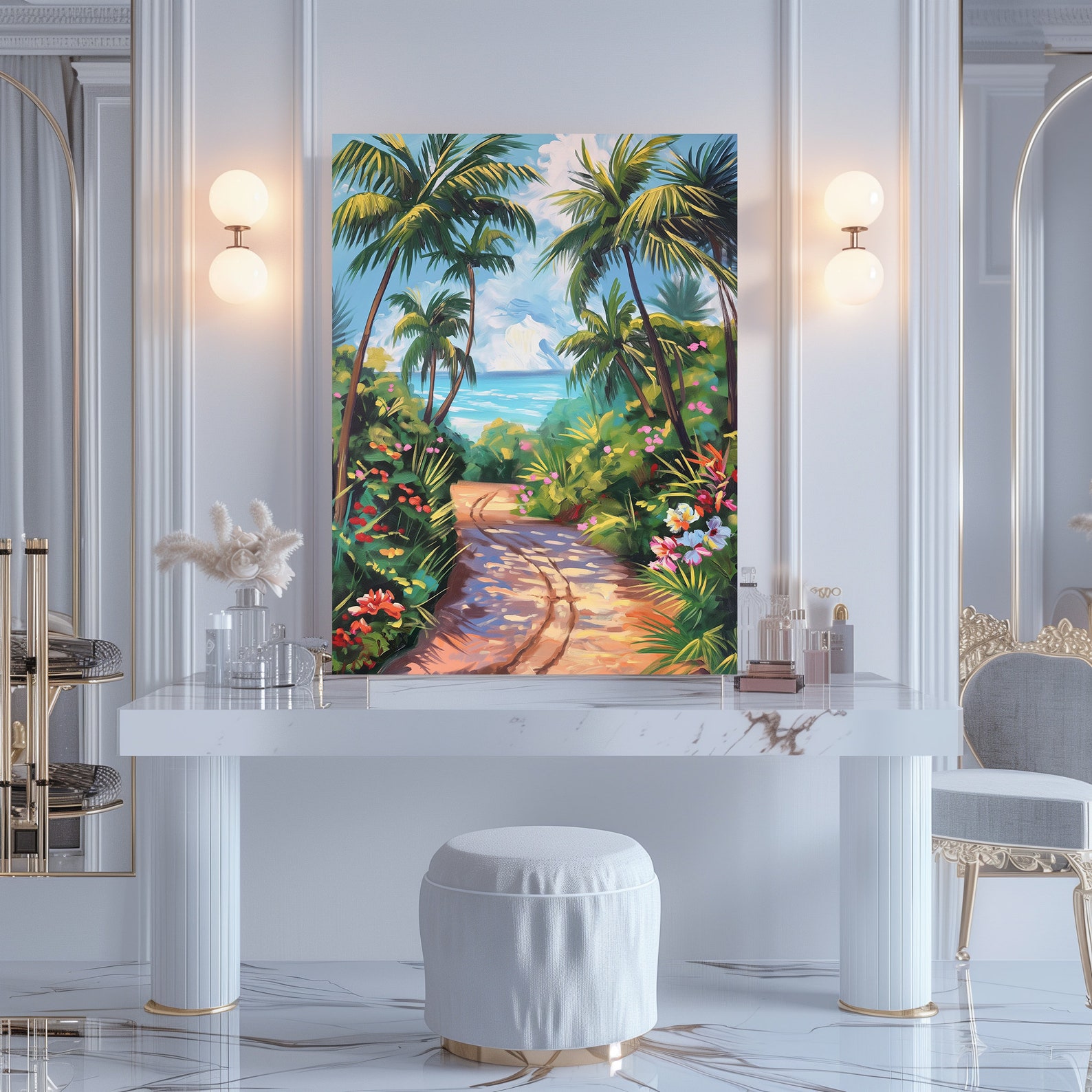 Tropical Palm Tree Canvas Wall Art - Vibrant Botanical Paradise - Etsy