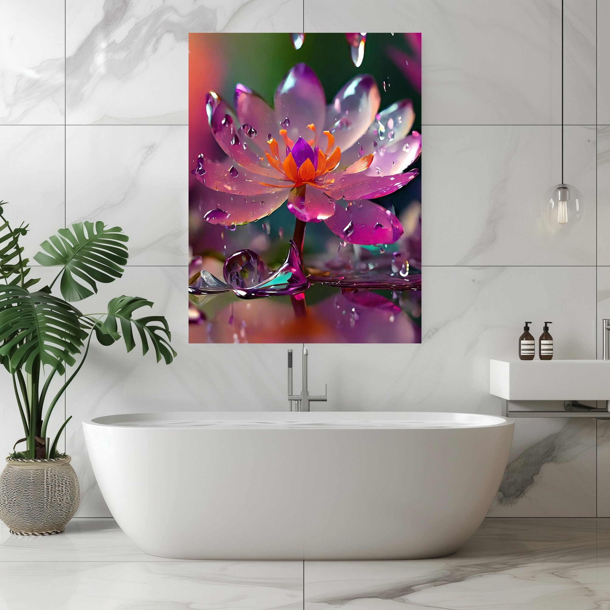 Vibrant Abstract Floral Glass Drip Art - Etsy