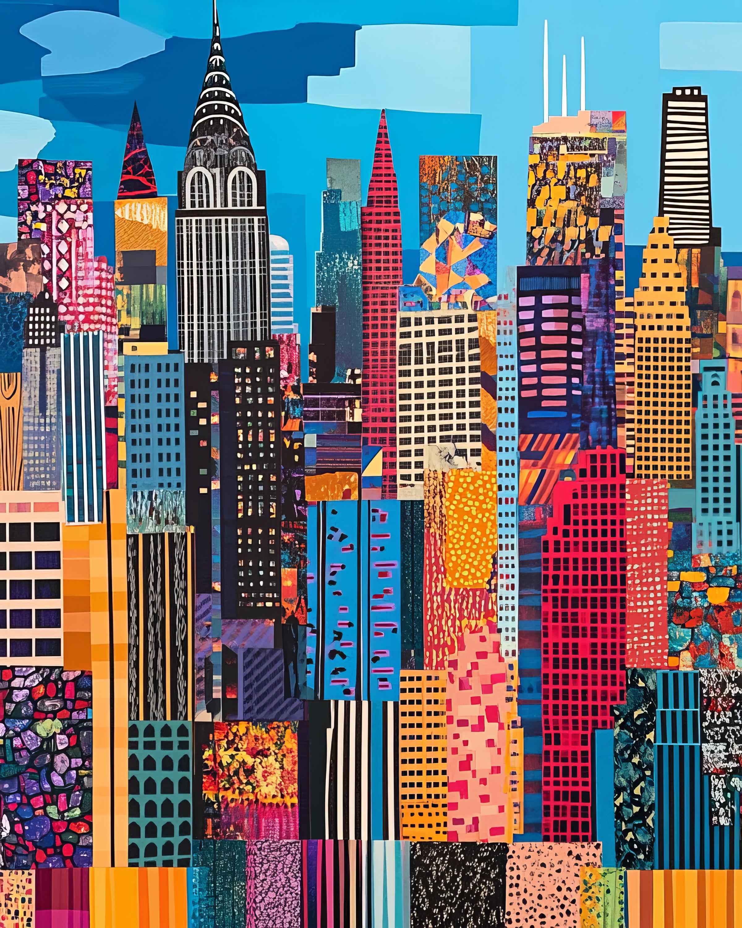 Vibrant Pop Art Canvas City Landmarks in Bold Colors and Patterns - Etsy