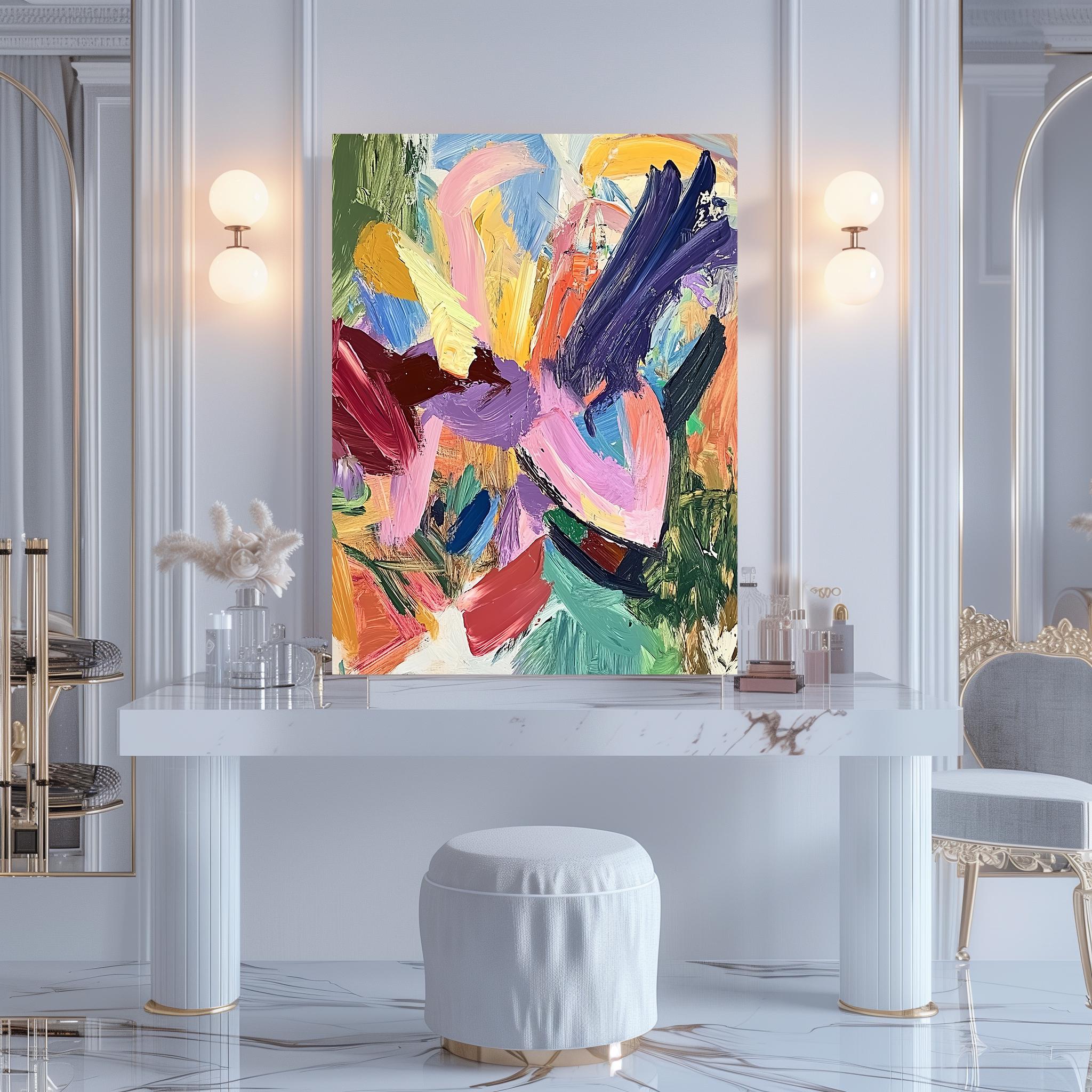 Fauvist Botanical Garden Wall Art Bold Abstract Floral Canvas With ...