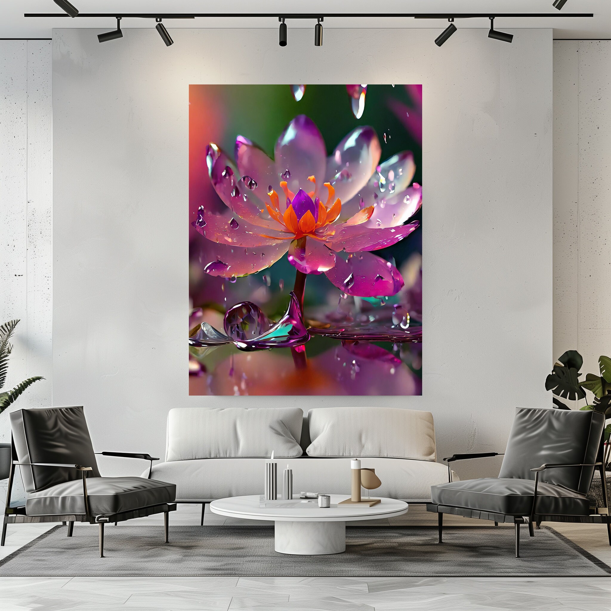 Vibrant Abstract Floral Glass Drip Art - Etsy