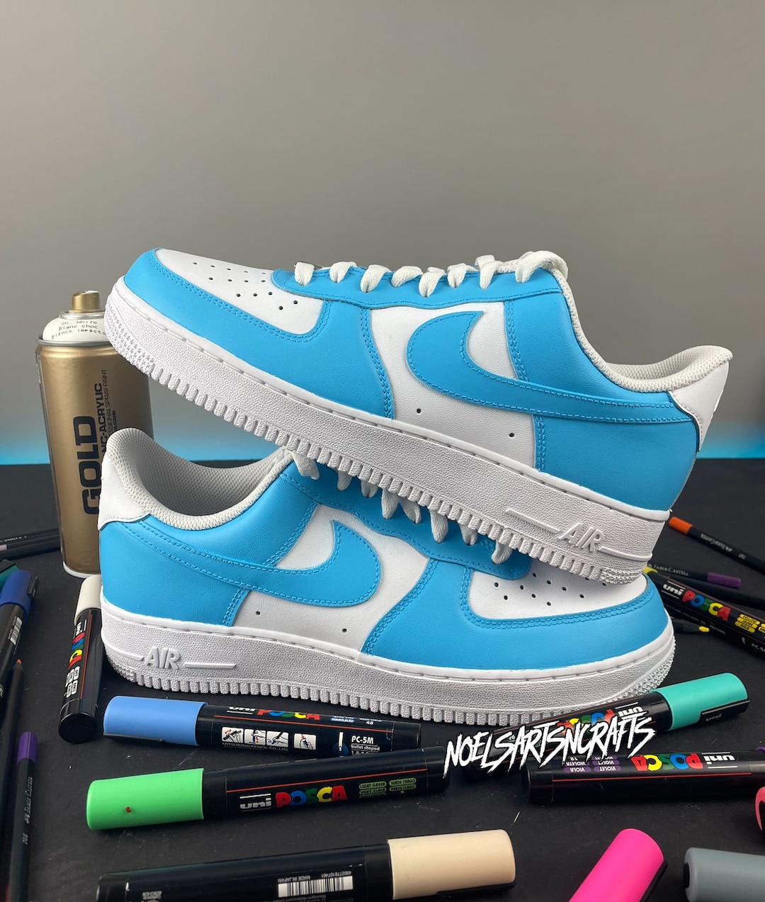 Pale Blue Air Force 1's, Custom Shoes, Art, Artwork, Shoes, Custom Air ...
