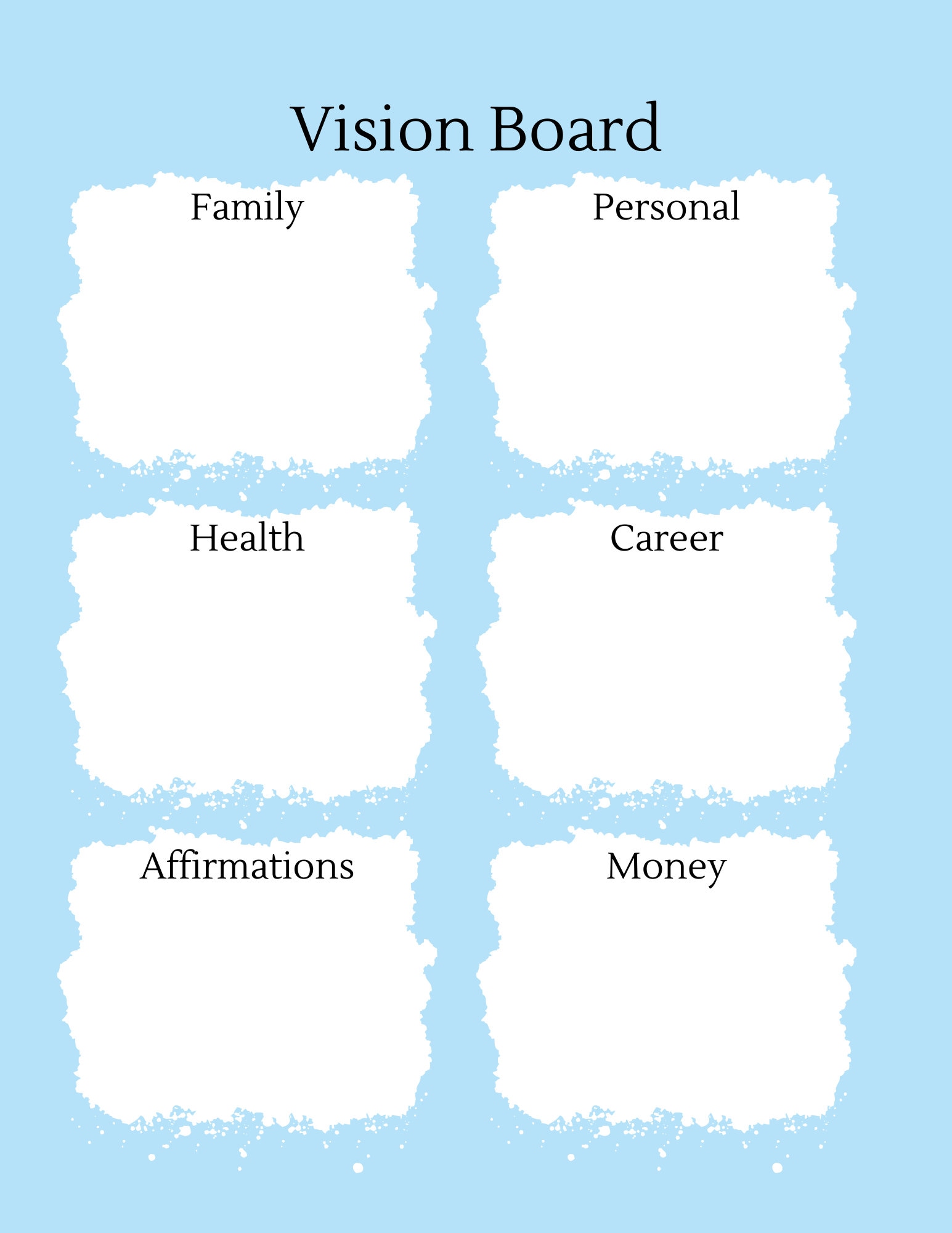 Vision Board Template blue Edition - Etsy