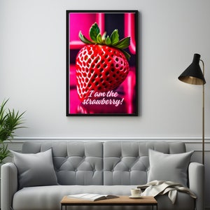 Strawberry Poster for Aesthetic Room Decor |aesthetic Poster | Flower ...