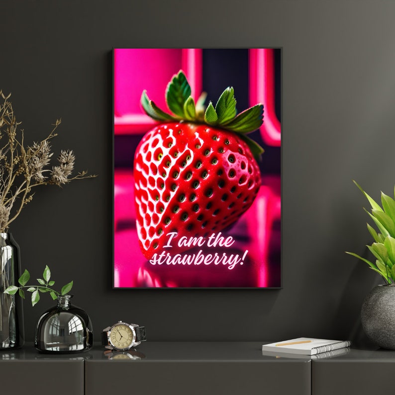 Strawberry Poster for Aesthetic Room Decor |aesthetic Poster | Flower ...