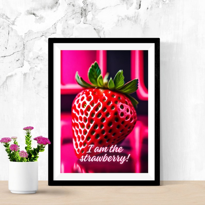 Strawberry Poster for Aesthetic Room Decor |aesthetic Poster | Flower ...