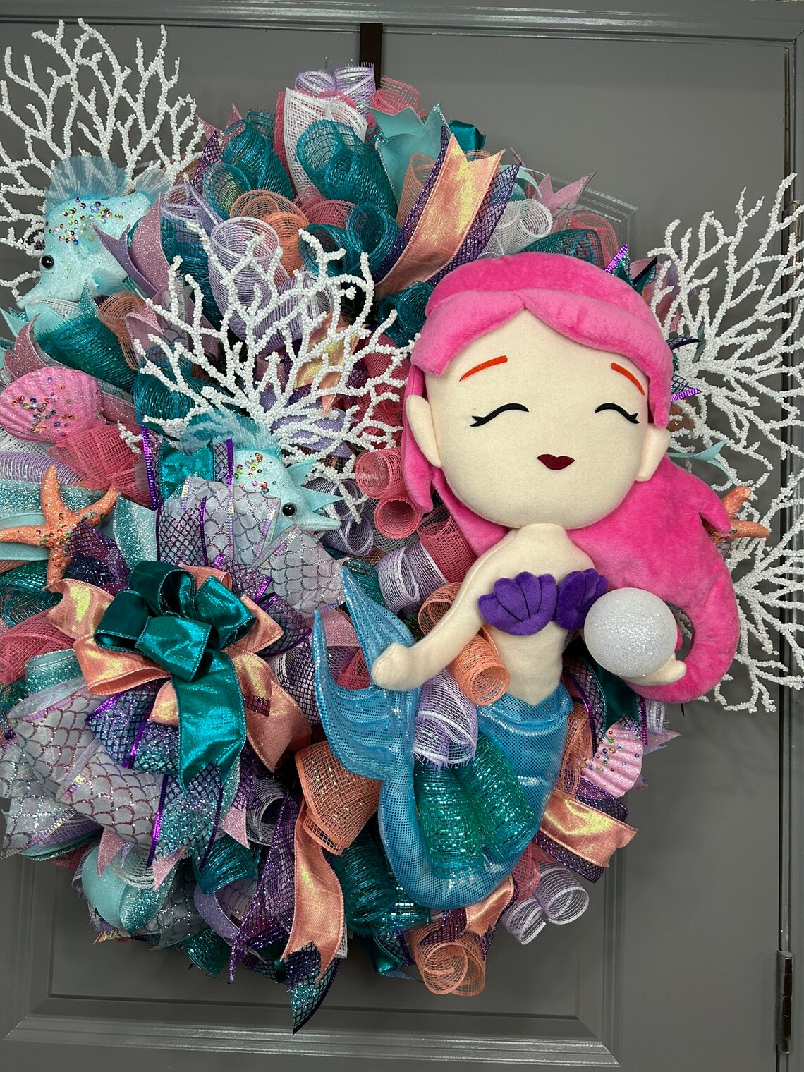Whimsical Mermaid Deco Mesh Oval Wreath - Etsy