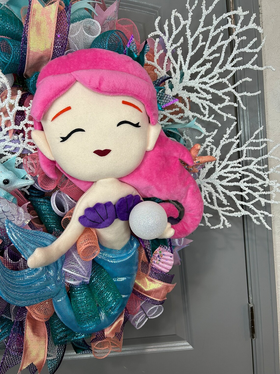 Whimsical Mermaid Deco Mesh Oval Wreath - Etsy