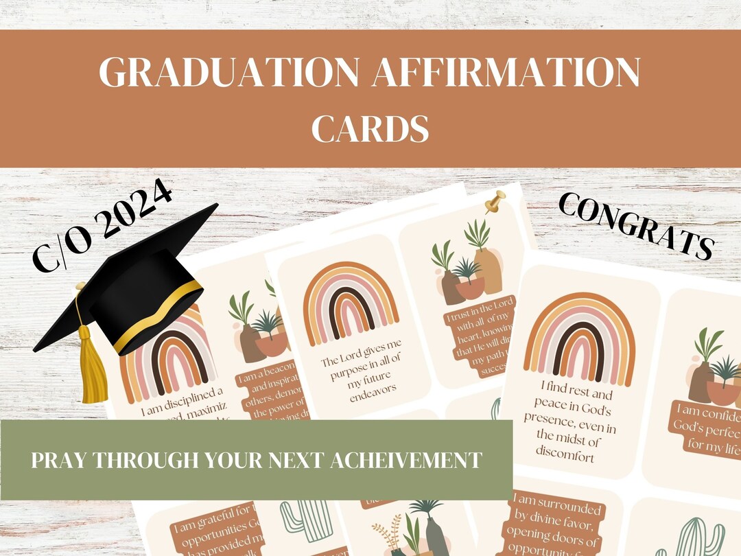 Boho Affirmation Cards for Christian Women Graduation Gift Ideas for ...