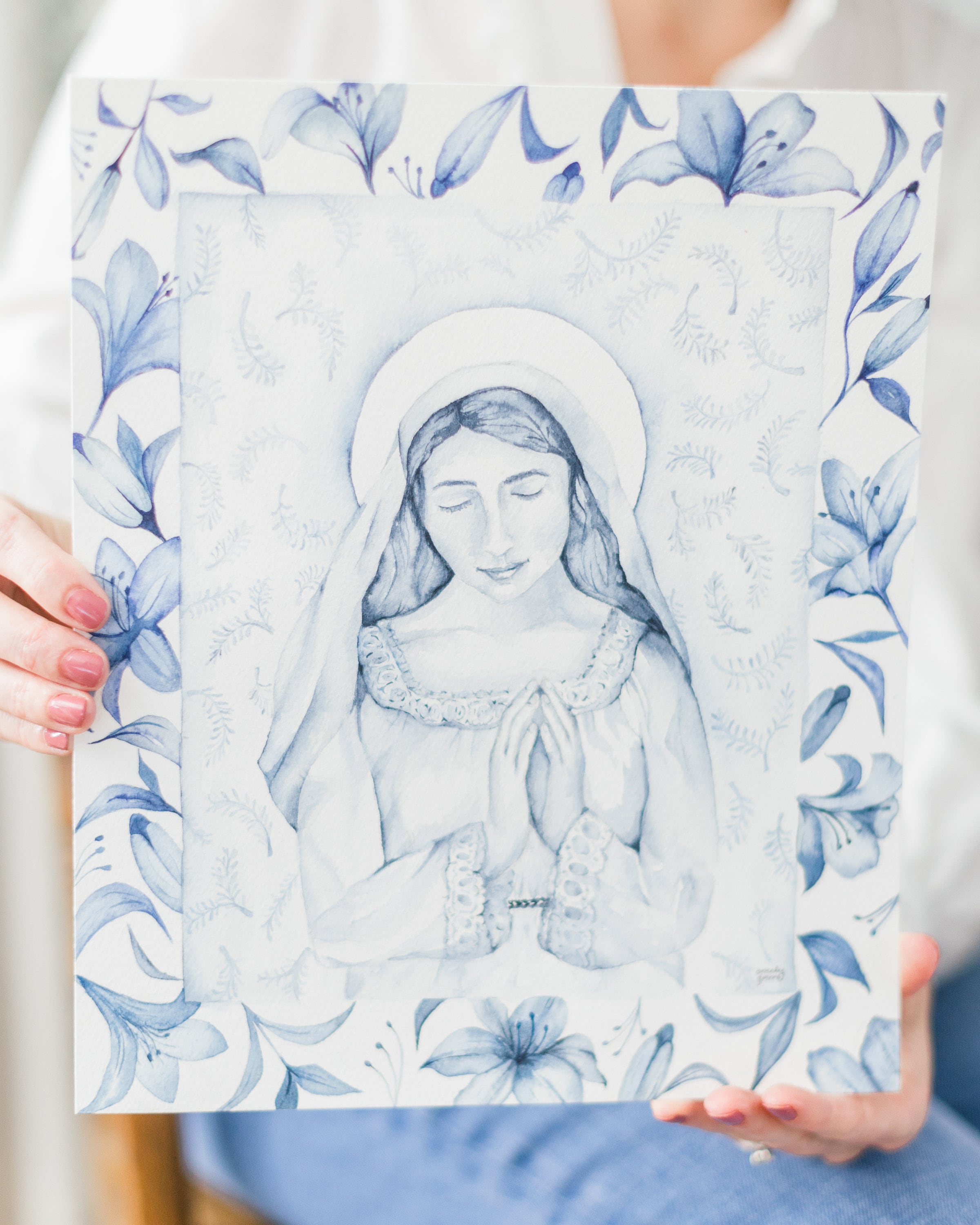 Our Lady Print, Catholic Art, Mary Print, Mary Artwork, Mary Painting ...