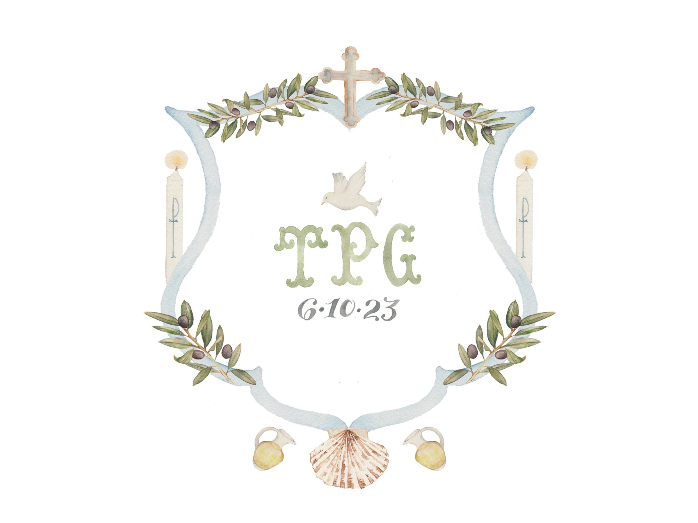 Baptismal Crest, Name Crest, Baptism, Custom Crest, Name Art, Custom ...