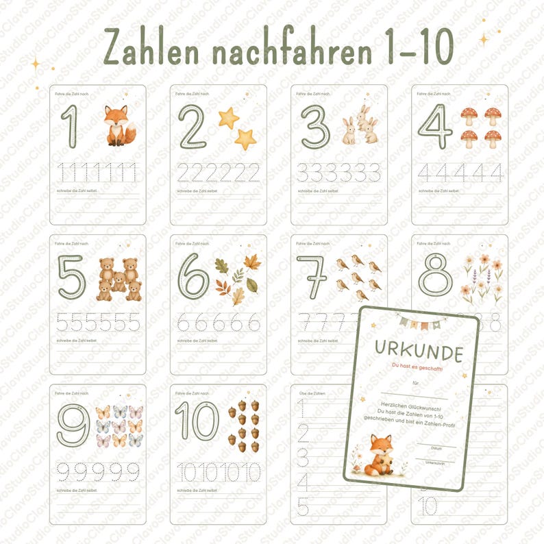Tracing Numbers 1-10 Montessori PDF | Learning to Write Numbers ...