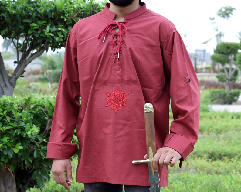 Renaissance Fair Viking Embroidered Tunic, Plus Size Goth Medieval ...