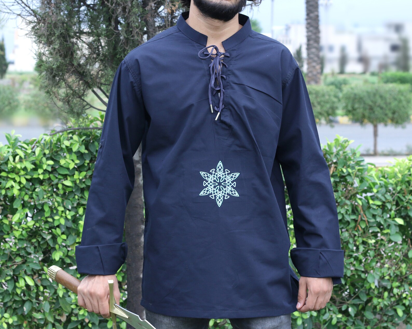 Renaissance Fair Viking Embroidered Tunic, Plus Size Goth Medieval ...