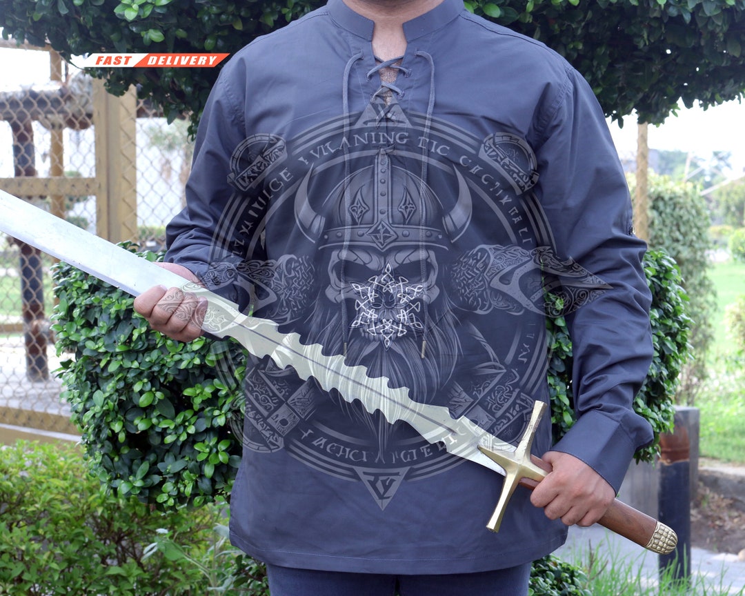 Renaissance Fair Viking Embroidered Tunic, Plus Size Goth Medieval ...