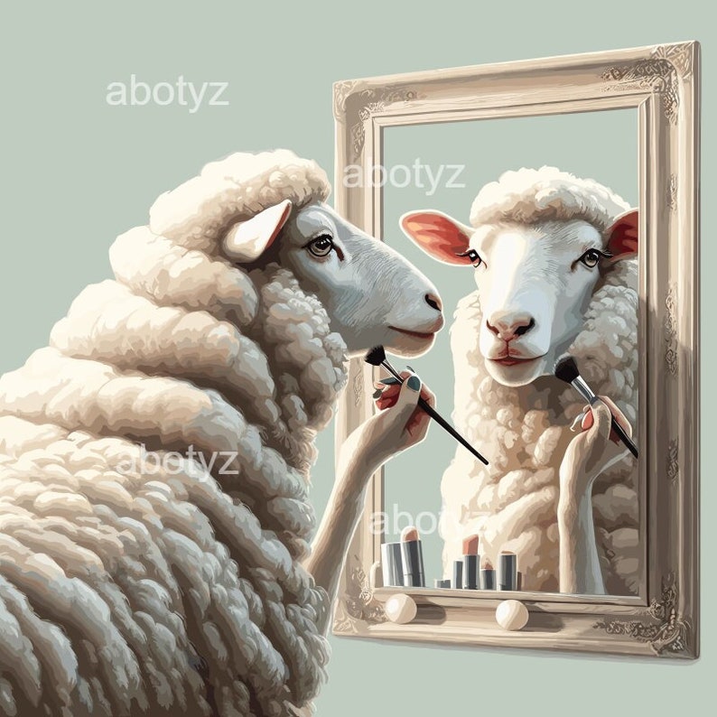 Whimsical Sheep Vanity Mirror Makeover - Etsy