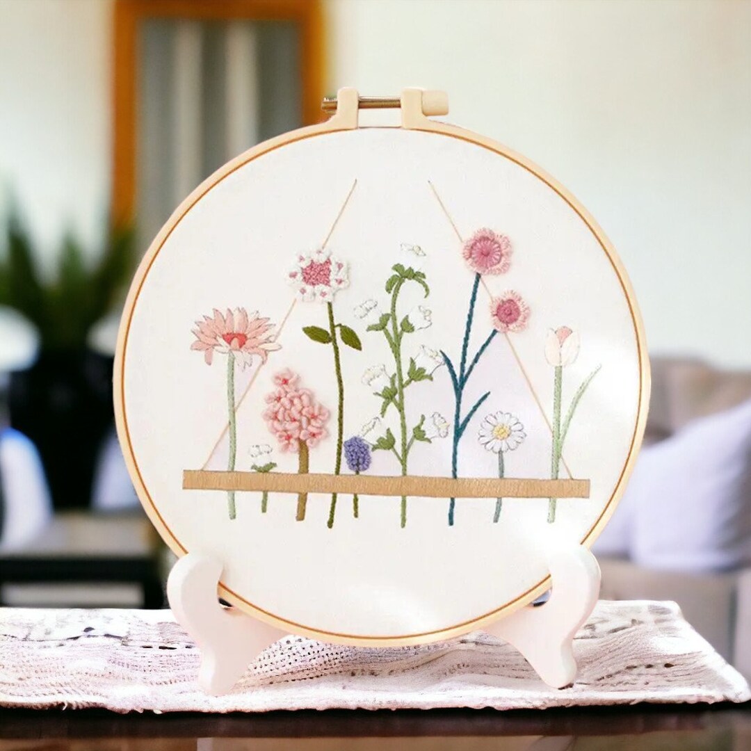 Flowers Embroidery Design Kit Hand Embroidery, Needlework Kits ...