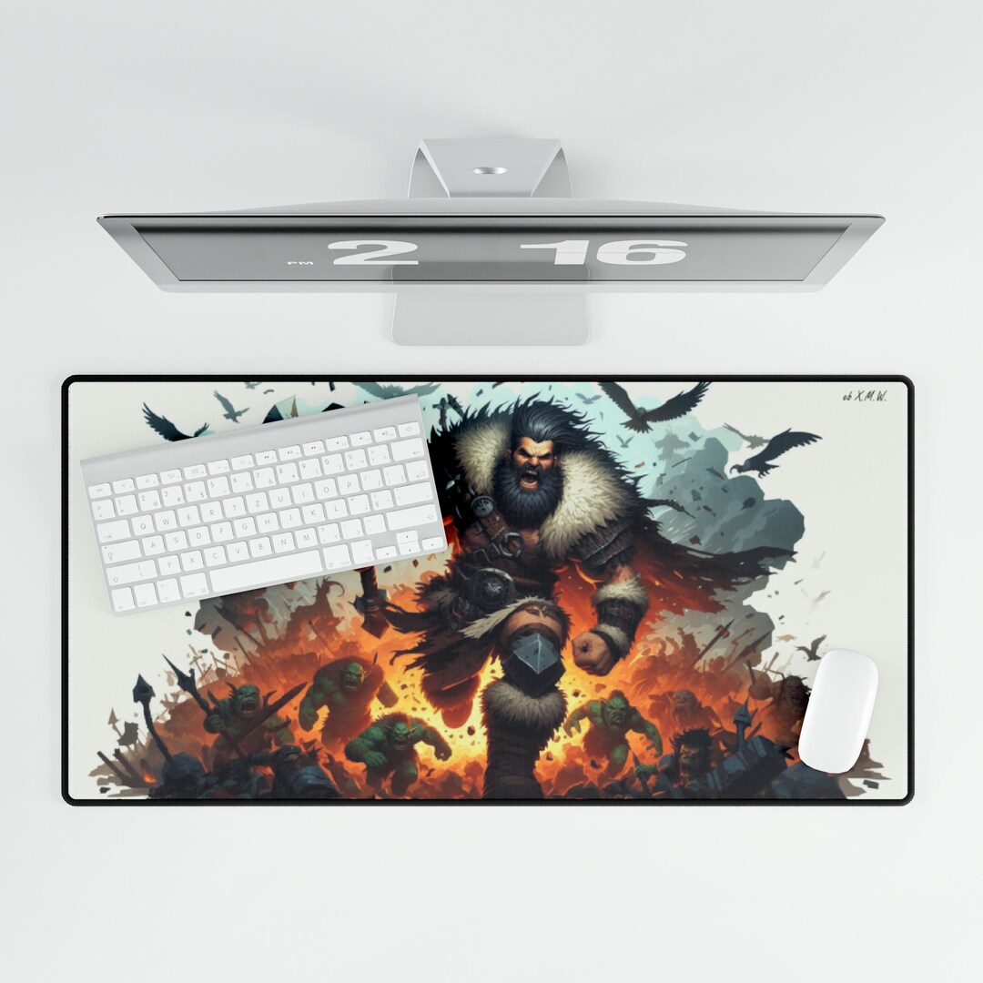 Fantasy Raging Barbarian Dungeons and Dragons Deskmat rage Through the ...