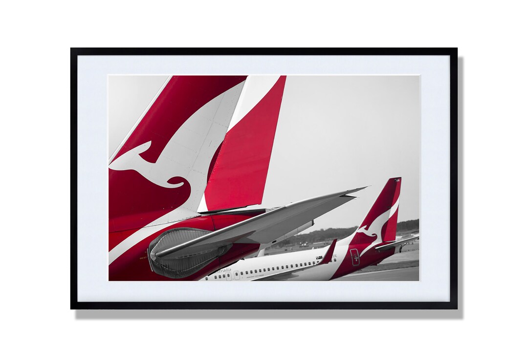 Qantas Airplane Photographed Through Window at Sydney Airport Australia ...