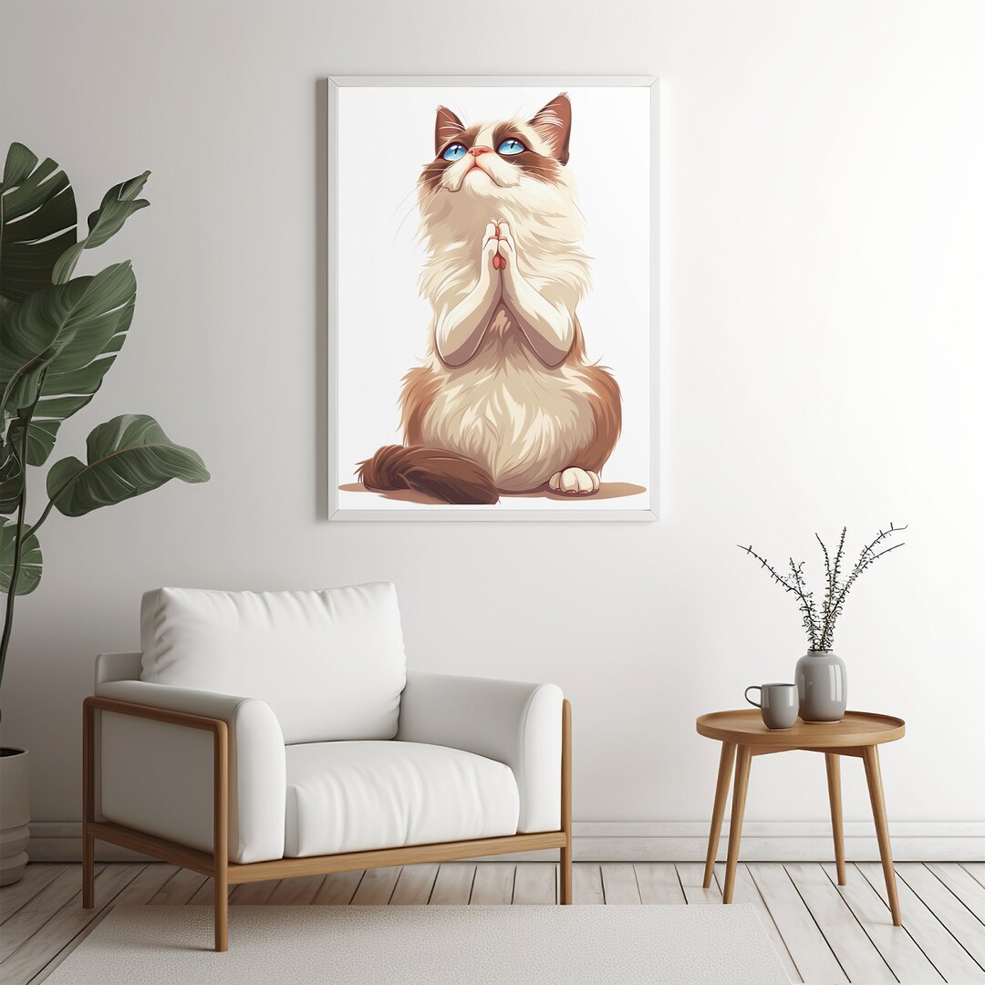 Praying Cat, a Cute Persian Kitty Praying for Something. - Etsy