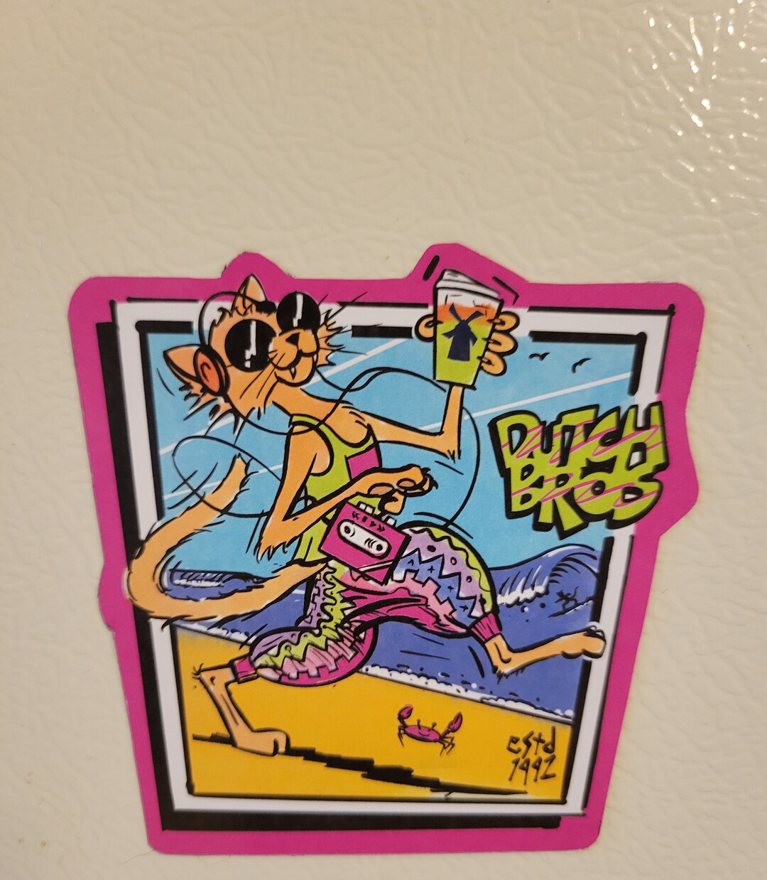Magnet Dutch Bros Beach Cat - Etsy