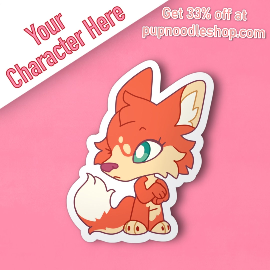 Custom Chibi Sticker | Your Character Here | YCH Furry Merch - Etsy