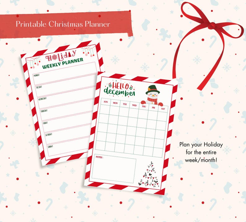 Printable Christmas Planner Weekly Planner To-do List Checklist for ...