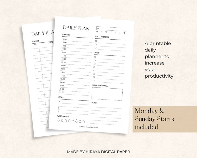 Printable Daily Planner Templates With Schedule Priorities to Do List ...
