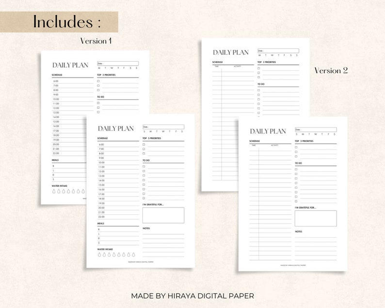 Printable Daily Planner Templates With Schedule Priorities to Do List ...