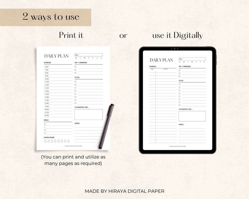 Printable Daily Planner Templates With Schedule Priorities to Do List ...