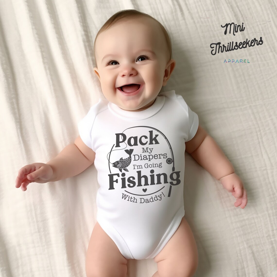 Pack My Diapers I'm Going Fishing With Daddy Onesie® | Baby Clothes ...