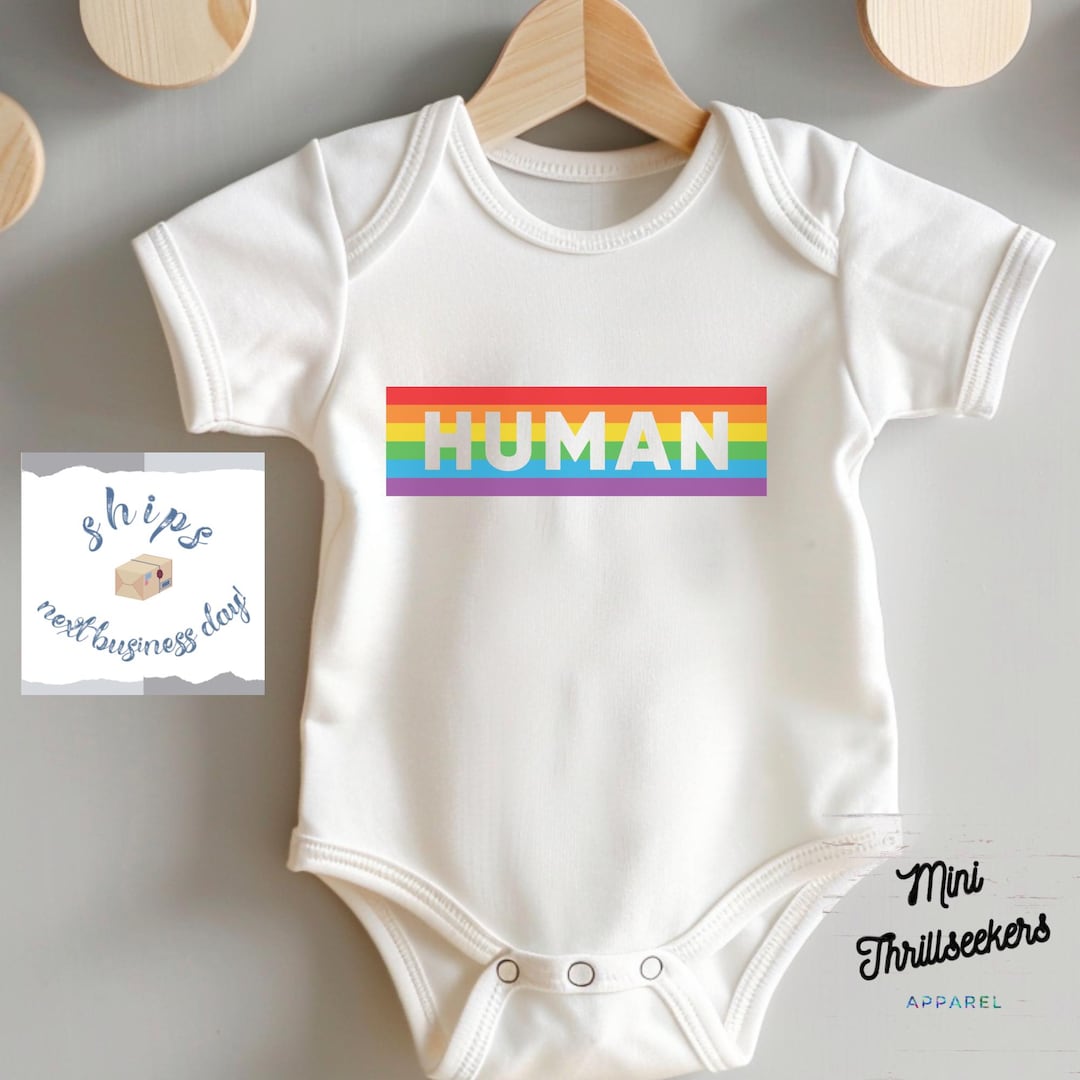 LGBTQ+ Pride Baby Onesie®: Rainbow HUMAN Design - Etsy