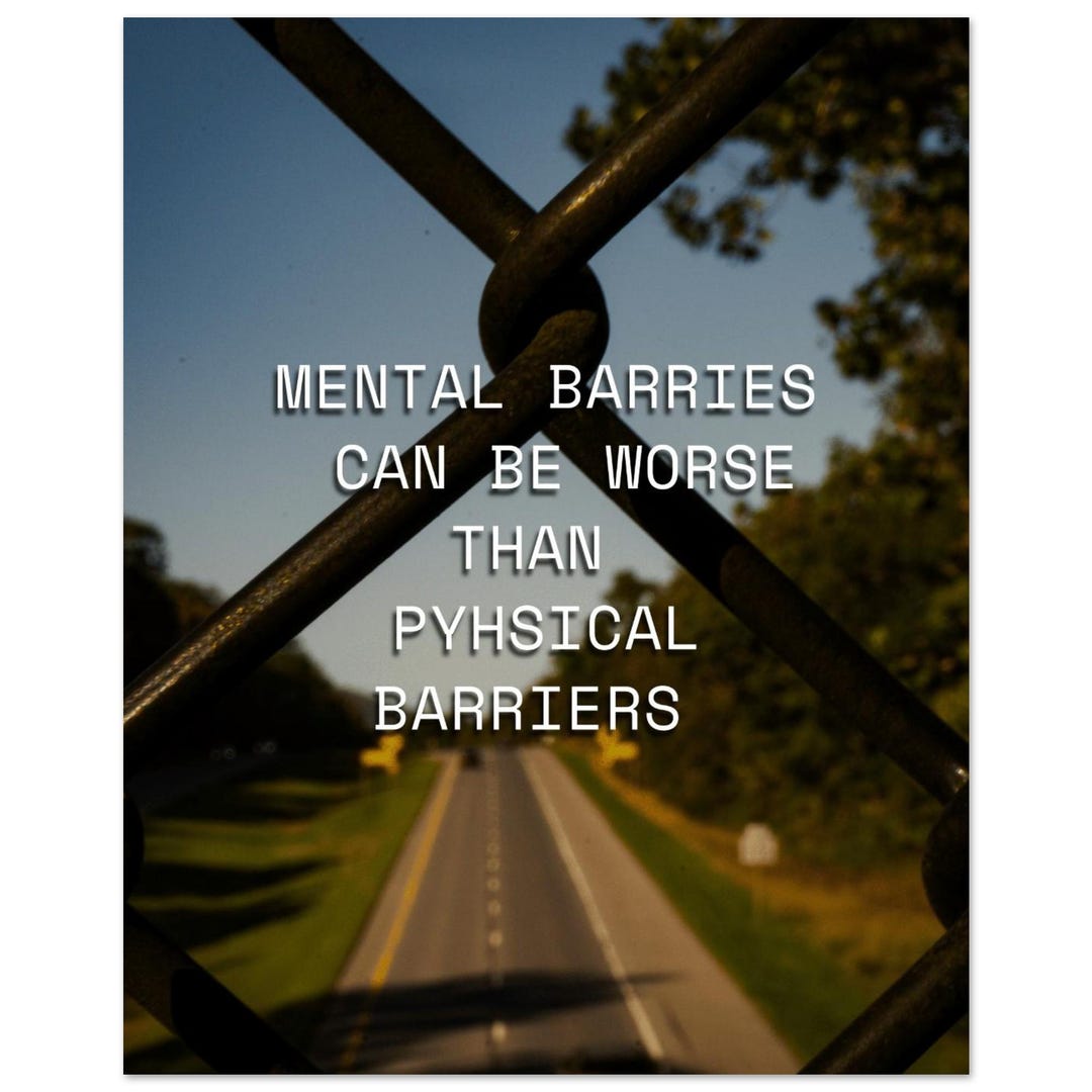 Mental Barriers Motivational Poster – Growth Mindset Wall Art | Self ...
