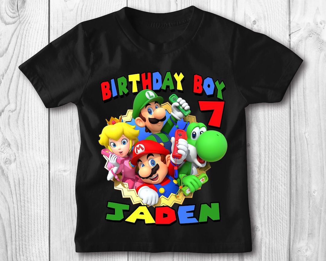 Super Mario Birthday Shirt, Personalized Gift, Birthday, Custom Shirt ...
