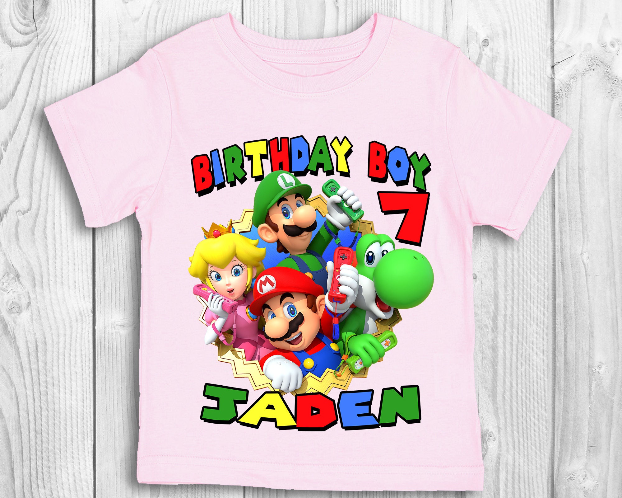 Super Mario Birthday Shirt, Personalized Gift, Birthday, Custom Shirt ...