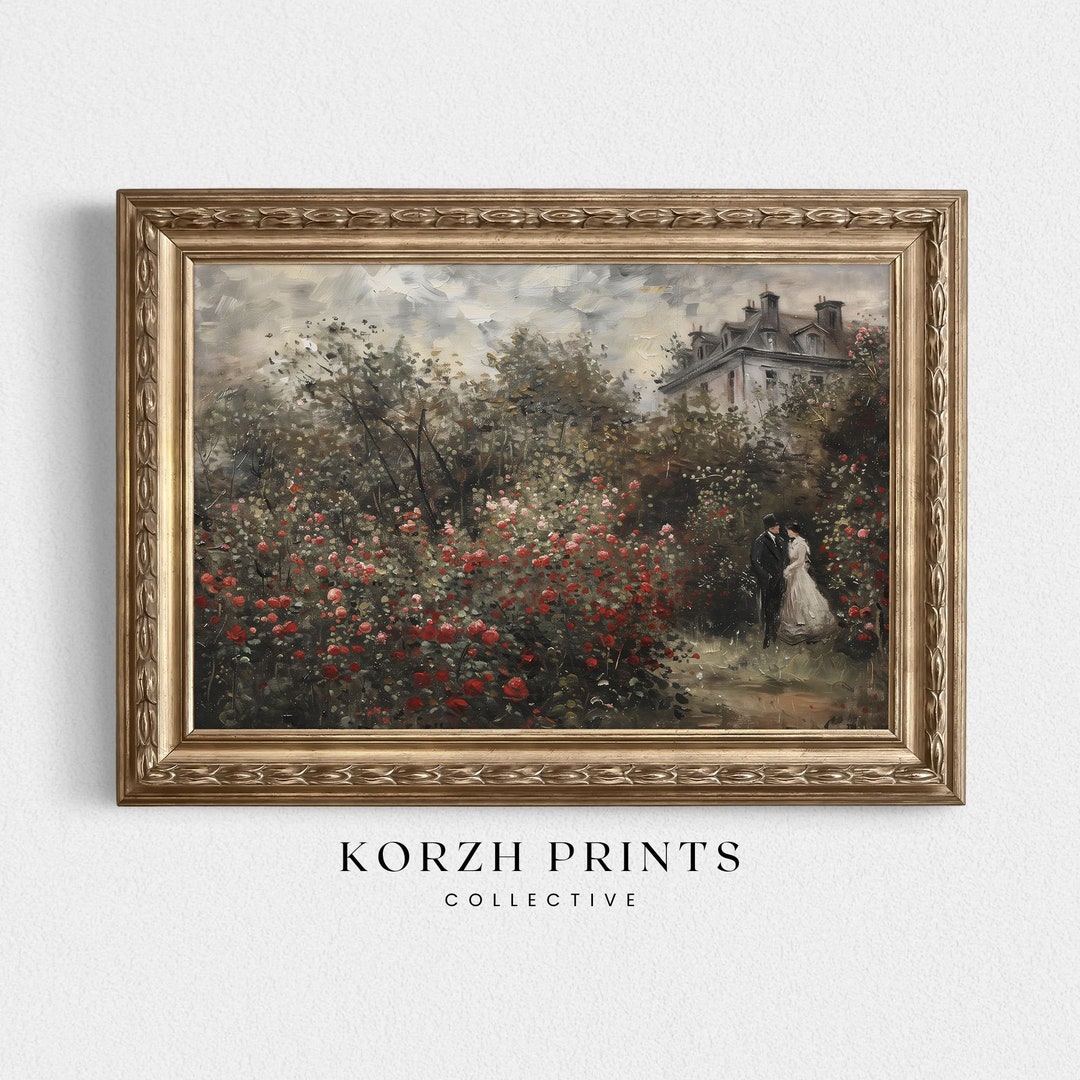 Vintage Rose Garden Romantic Painting | Romantic Era Art Historical ...