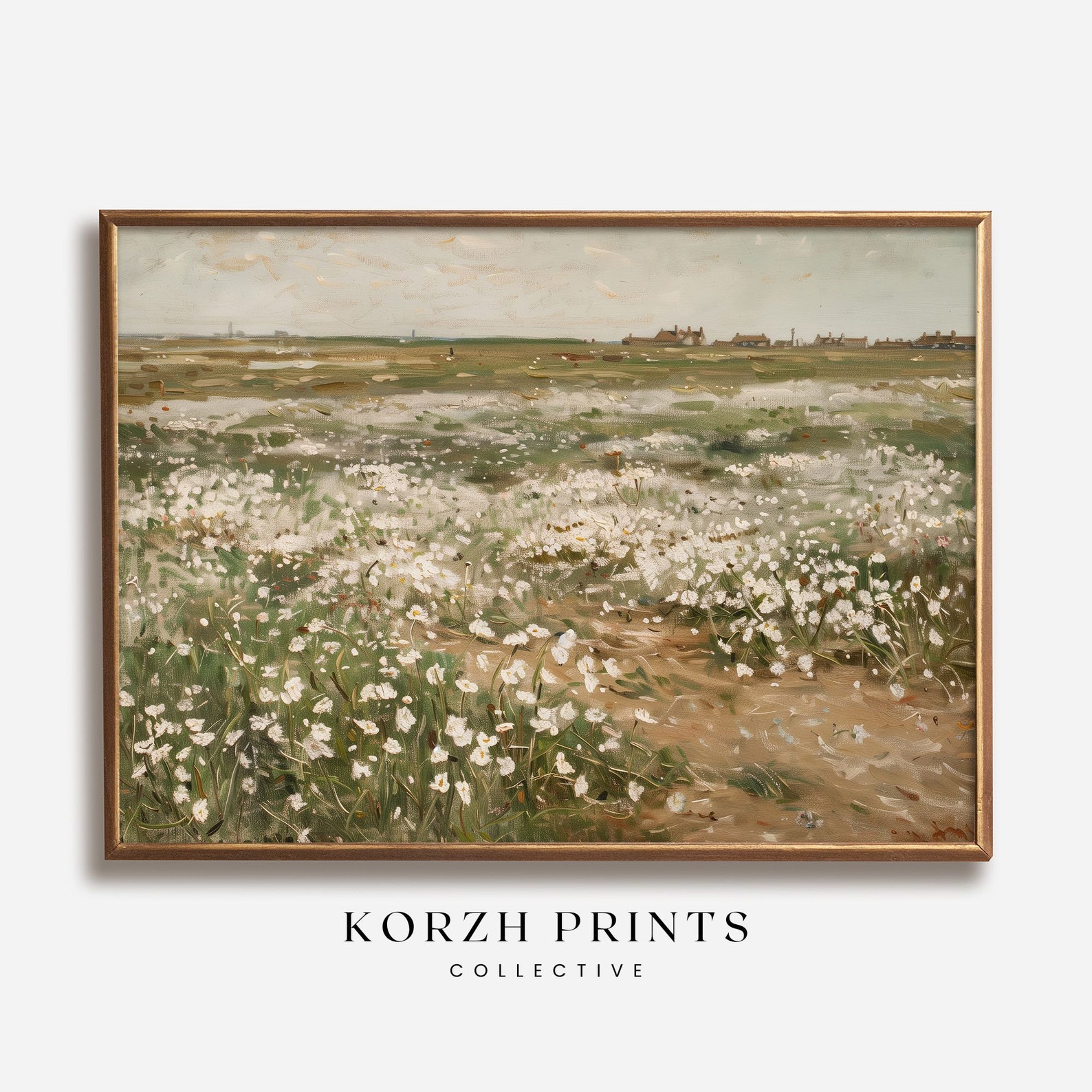 Vintage Spring Meadow Painting: Impressionist Landscape Art (printable ...