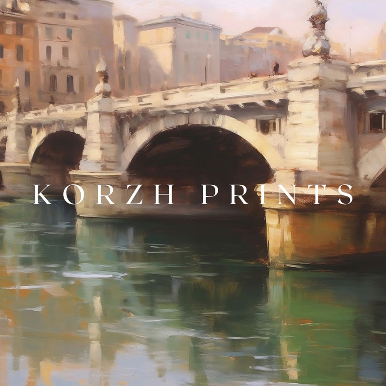 Renaissance Bridge Painting: Vintage European Wall Art (printable ...