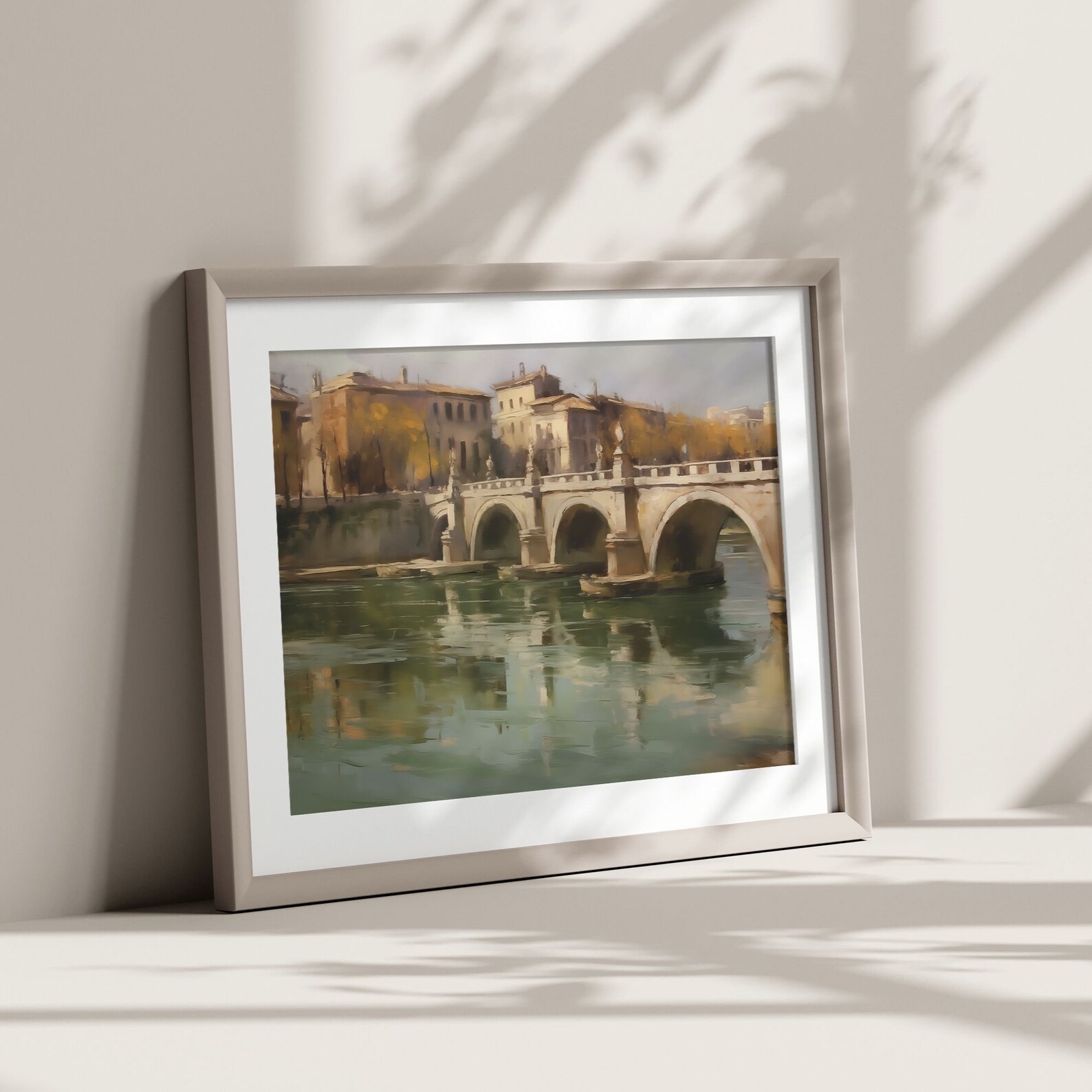 Historic Stone Arch Bridge Painting | Vintage Art Print | Tranquil ...