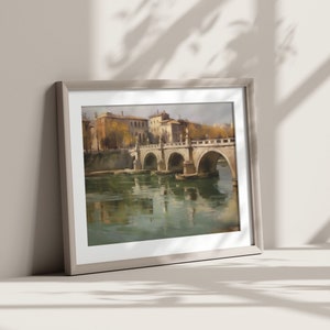 Historic Stone Arch Bridge Painting | Vintage Art Print | Tranquil ...