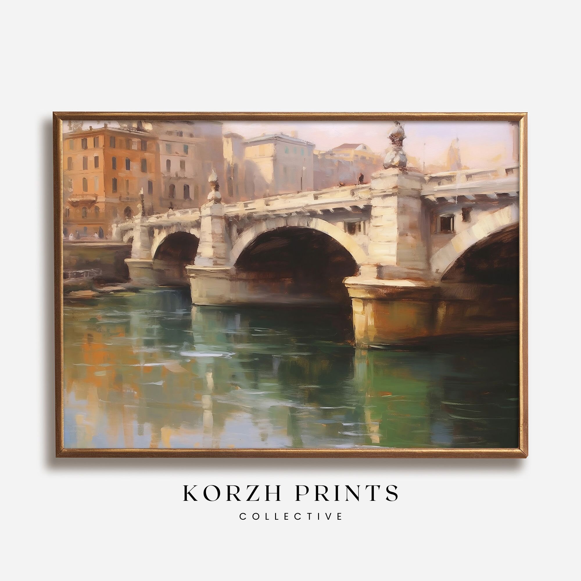 Renaissance Bridge Painting: Vintage European Wall Art (printable ...