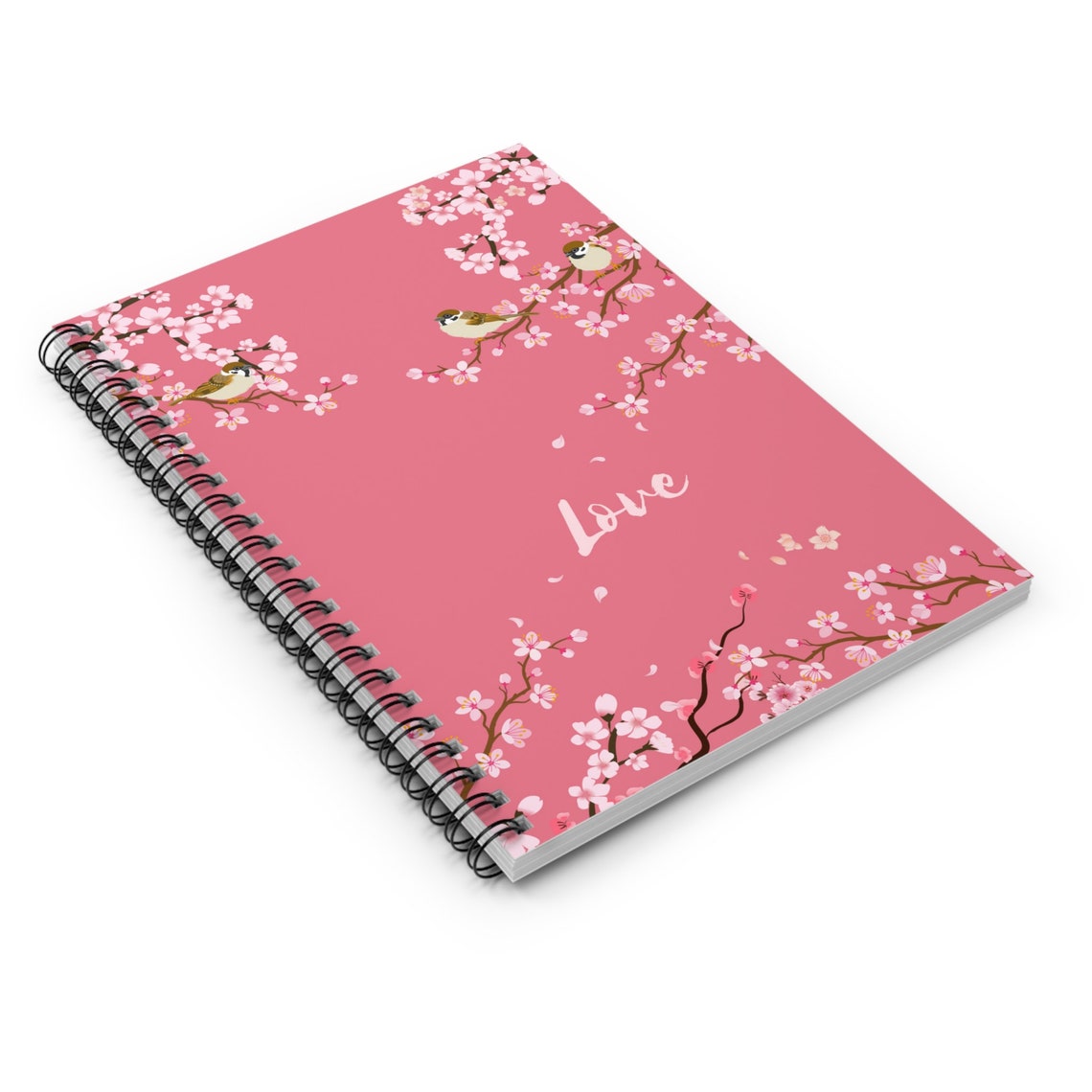 Spring 6x8 Spiral Journal Notebook 118 Ruled Line Pages, Cherry Blossom ...