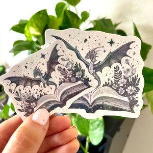 Fantasy Dragon Book Sticker Bookish Fantasy Sticker Holographic Sticker ...