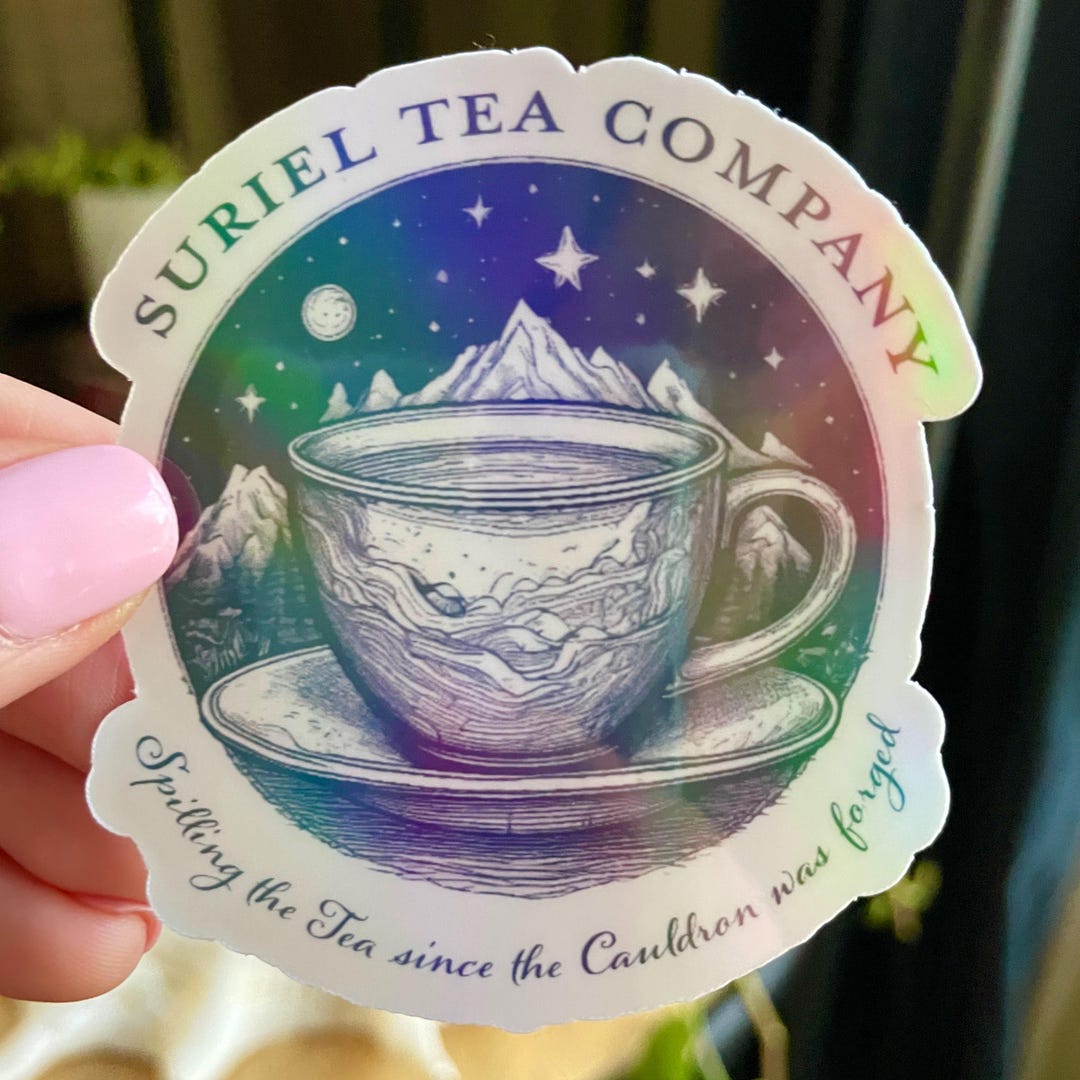 Suriel Tea Company Sticker: ACOTAR Bookish Fantasy, Holographic Vinyl ...