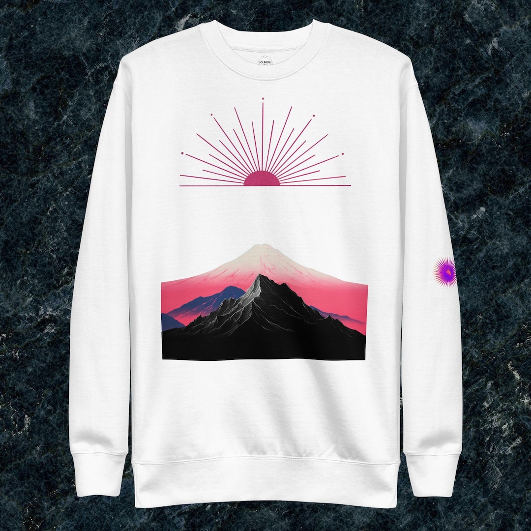 Purple Sun, Unisex Premium Sweatshirt, Mountain Sweatshirt, Artistic ...
