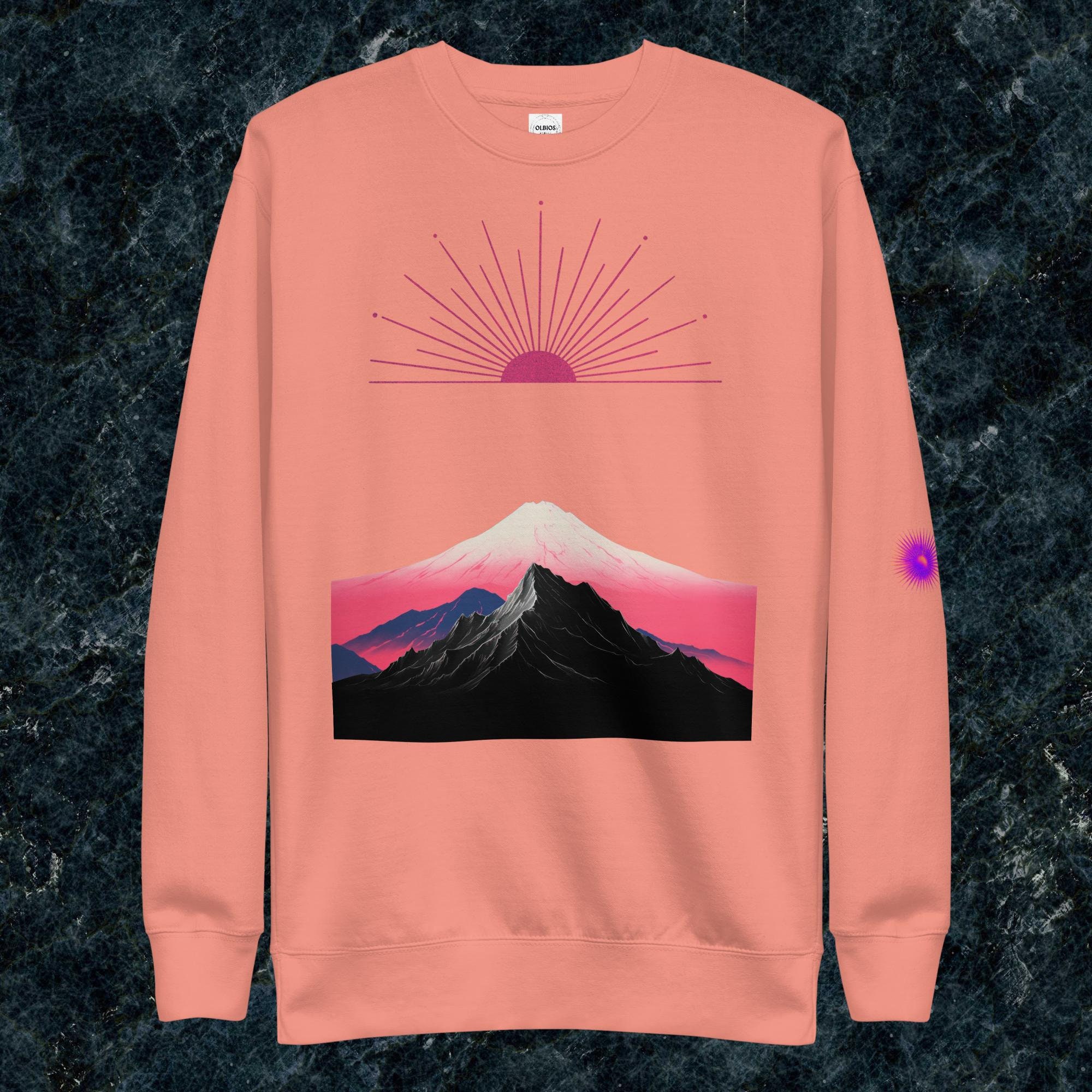 Purple Sun, Unisex Premium Sweatshirt, Mountain Sweatshirt, Artistic ...