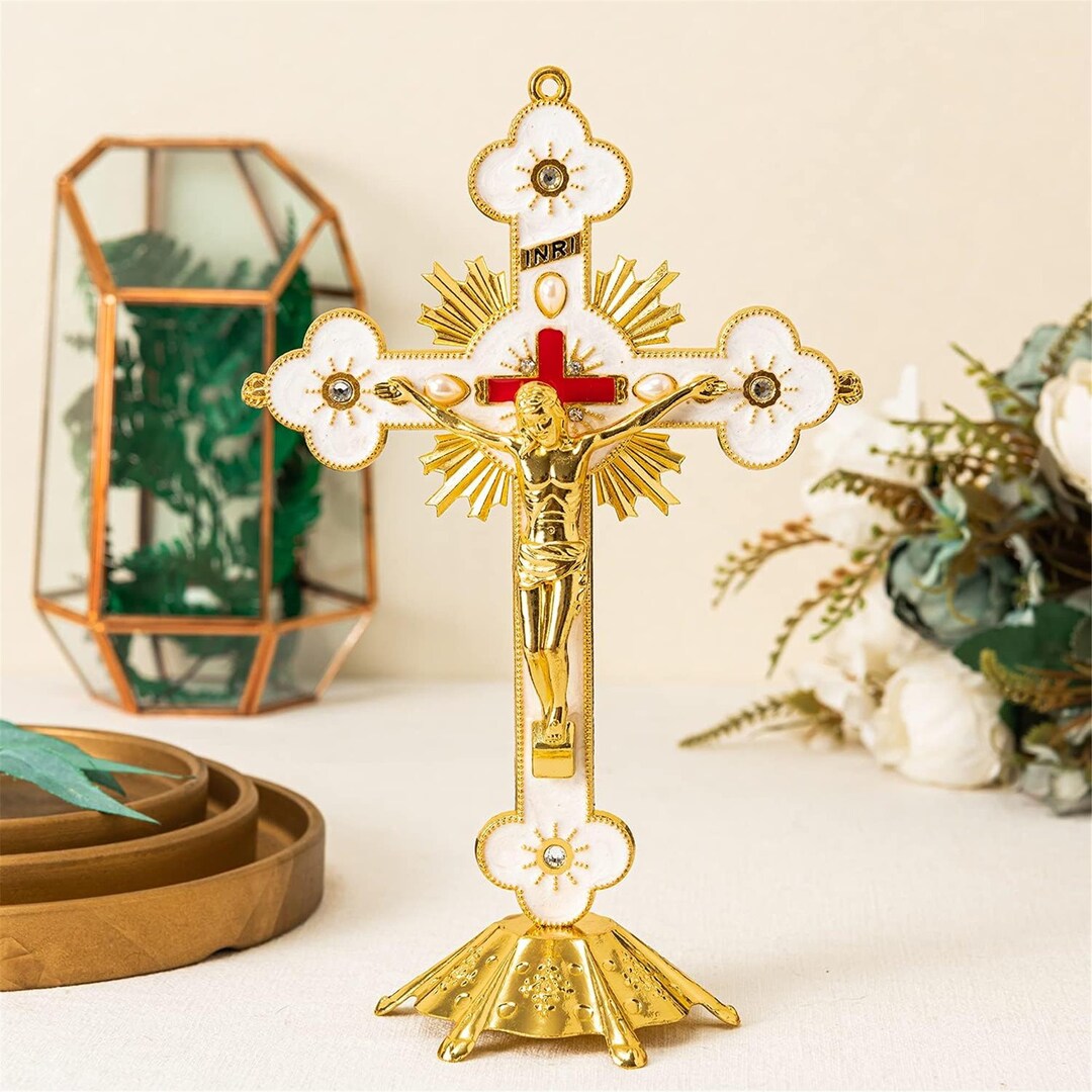 Calculs Metal Jesus Crucifix Table Cross 8 Catholic Table Cross With ...