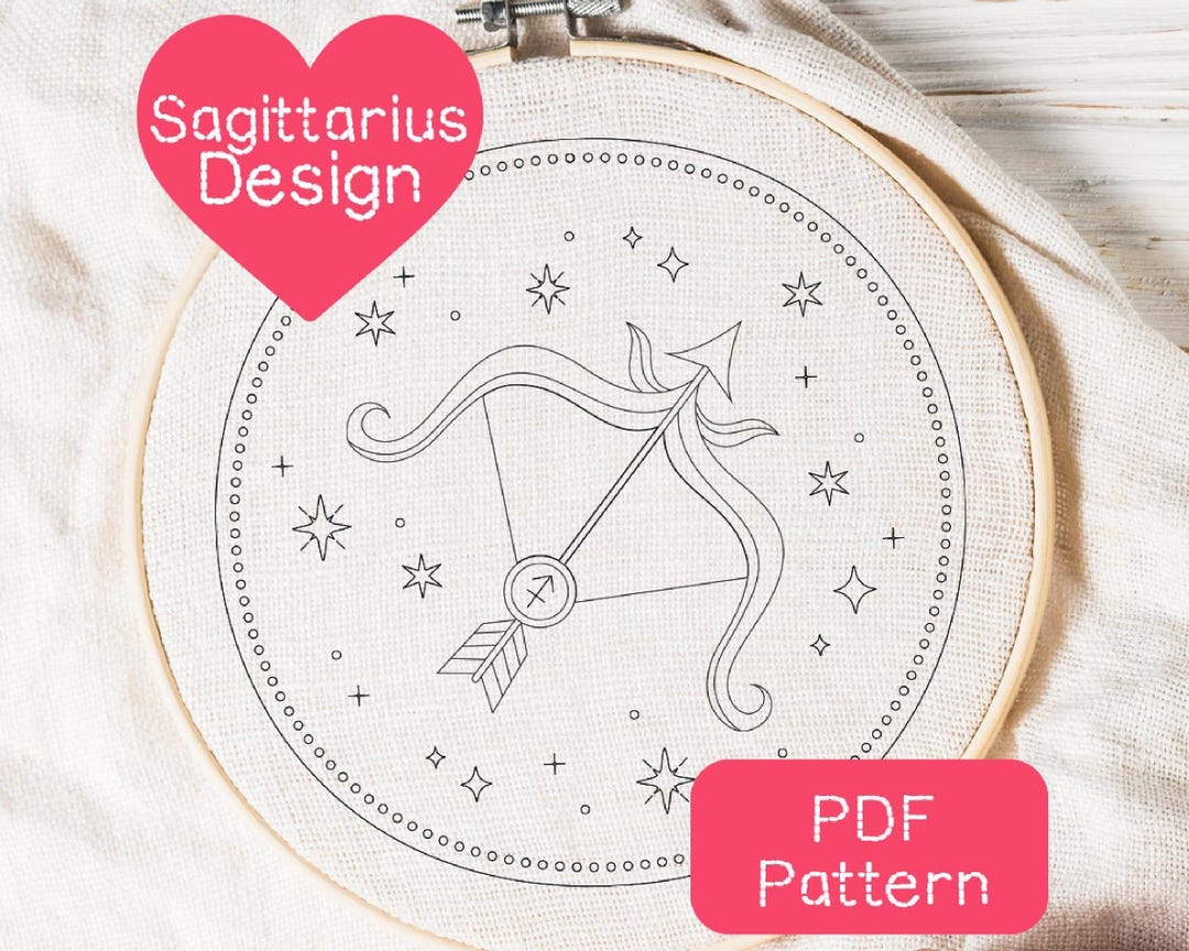 Sagittarius Zodiac Embroidery Pattern: Celestial DIY Art (PDF Download ...