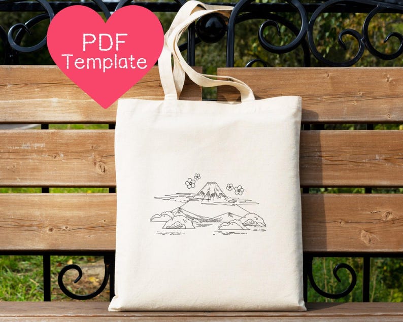 Mt. Fuji, Embroidery PDF Pattern, Instant Digital Download, DIY Hand ...