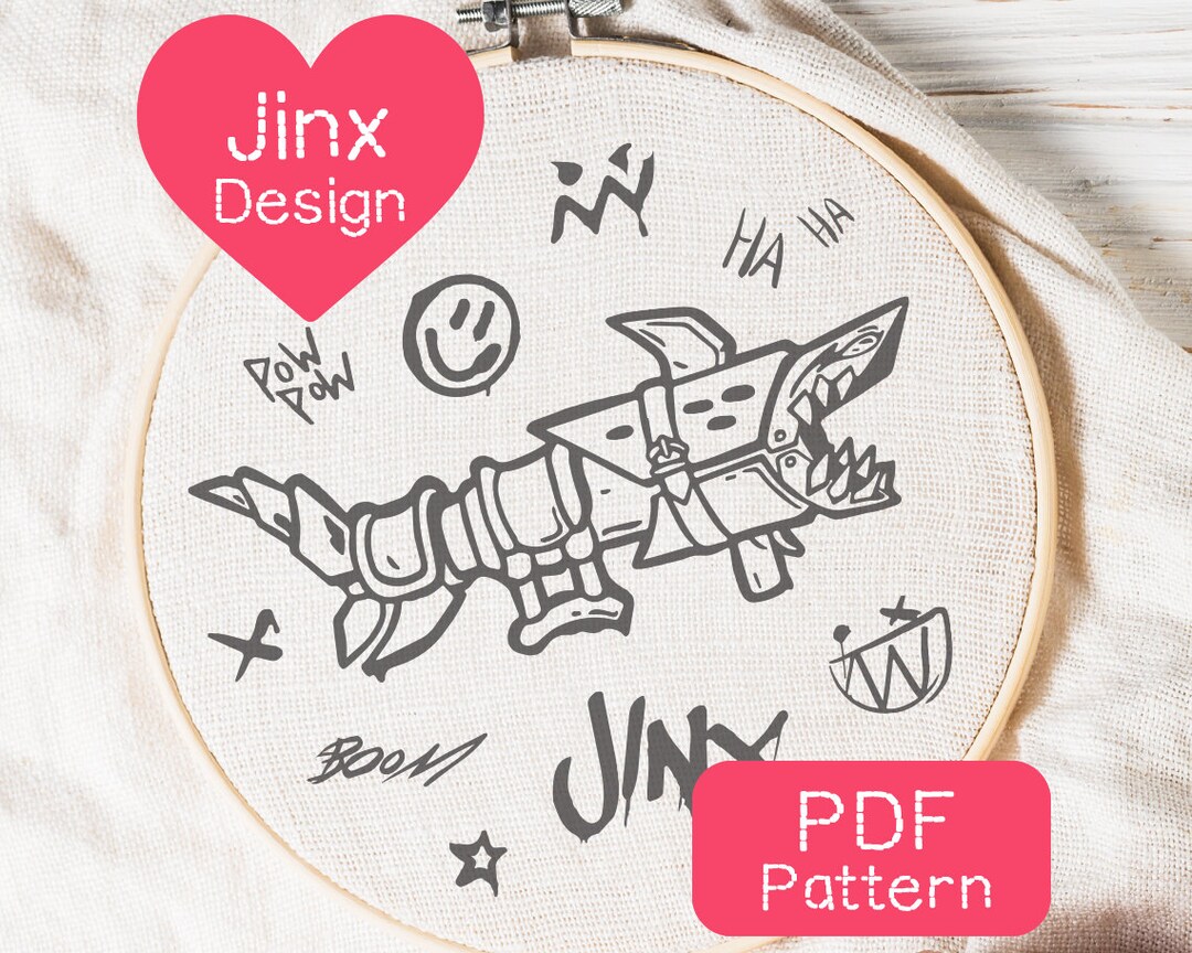 Arcane Jinx League of Legends, Embroidery PDF Pattern, Instant Digital ...